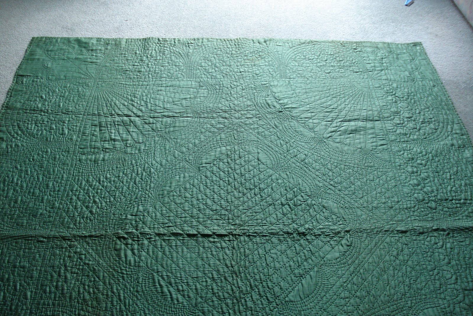 Welsh Quilts: Welsh Green and Yellow Quilt - Unusual Patterns