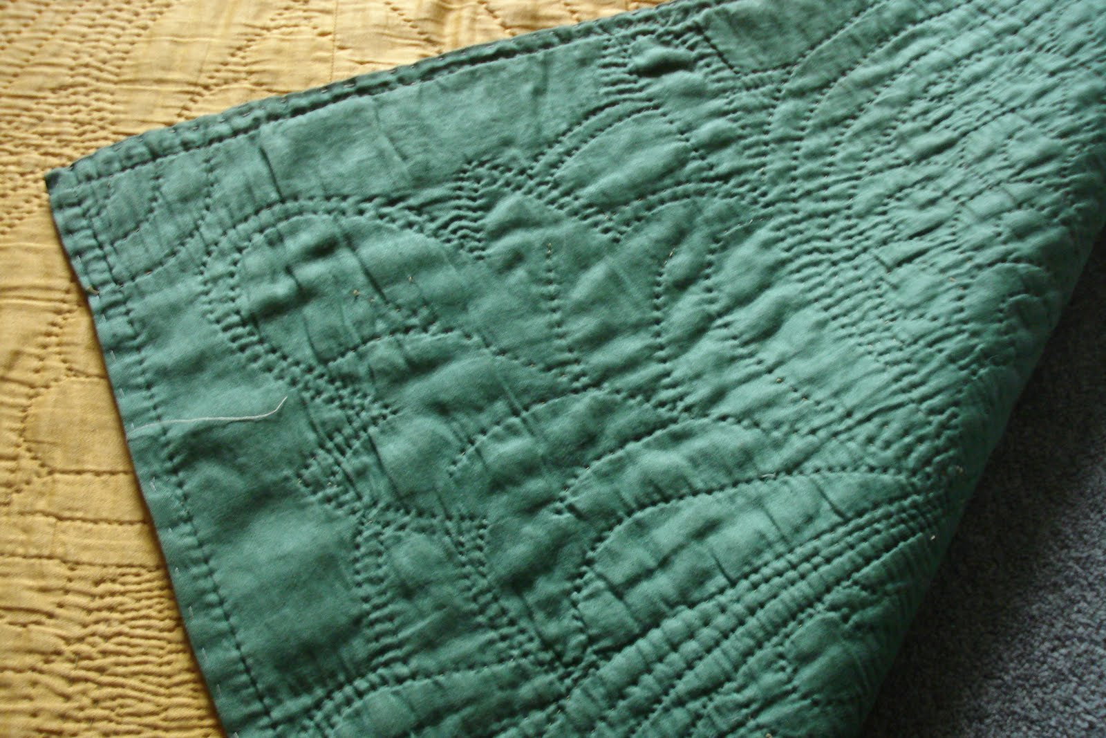 Welsh Quilts: Welsh Green and Yellow Quilt - Unusual Patterns