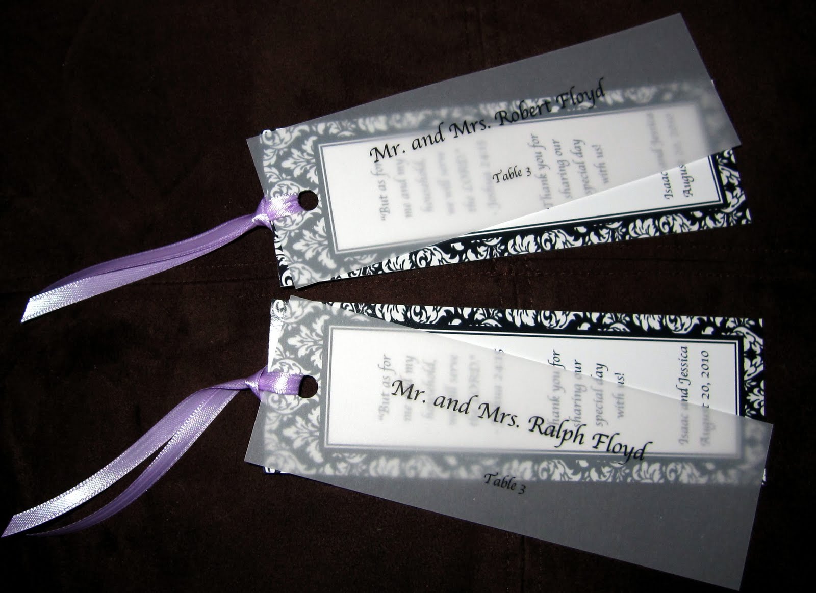 Scrapping Innovations: Jessica and Isaac Bookmark Place Cards