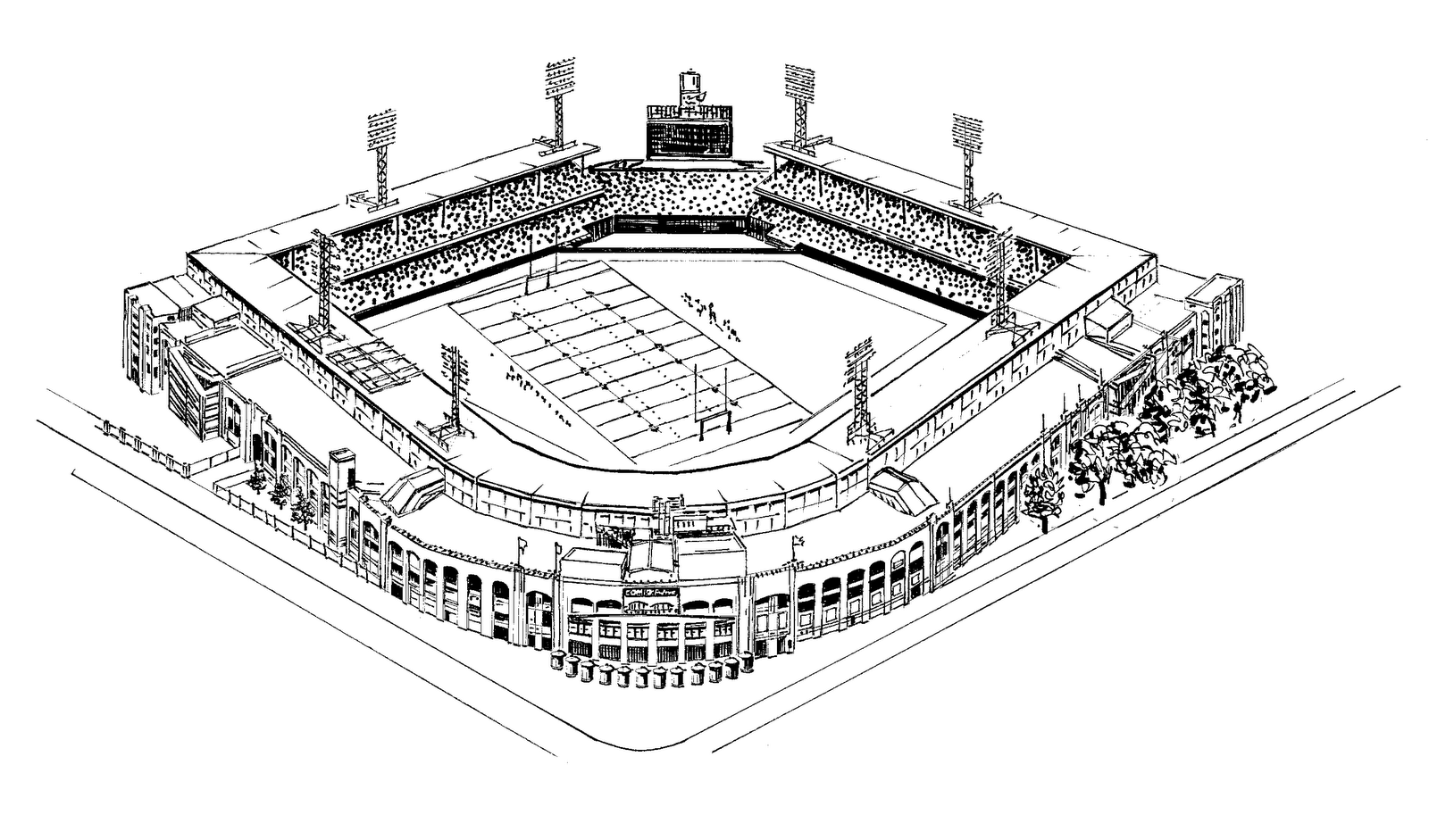 Wrigley Field Coloring Page Coloring Pages