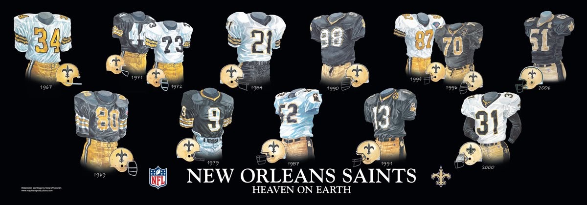 New Orleans Saints Uniform and Team History | Heritage Uniforms and Jerseys