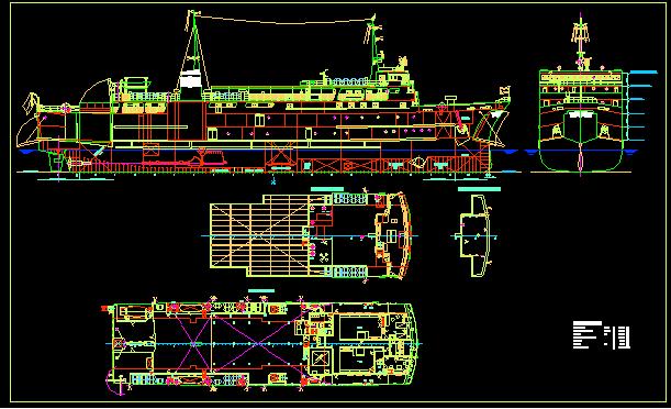 Design CAD 2D & 3D: Design CAD 2D - Ferry Passengger Ship