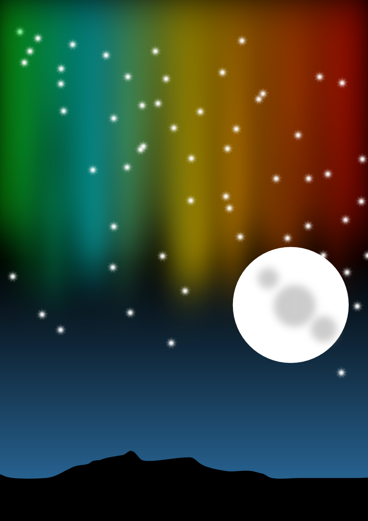 Diseño libre: Inkscape: Aurora Boreal