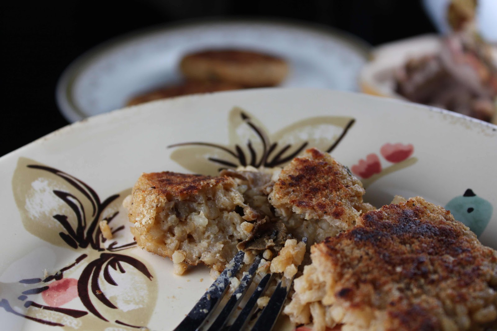 Fat and Happy Blog: Porcini Mushroom Risotto Cakes