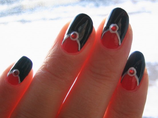 Frippery Digits: Black and Red Reverse French