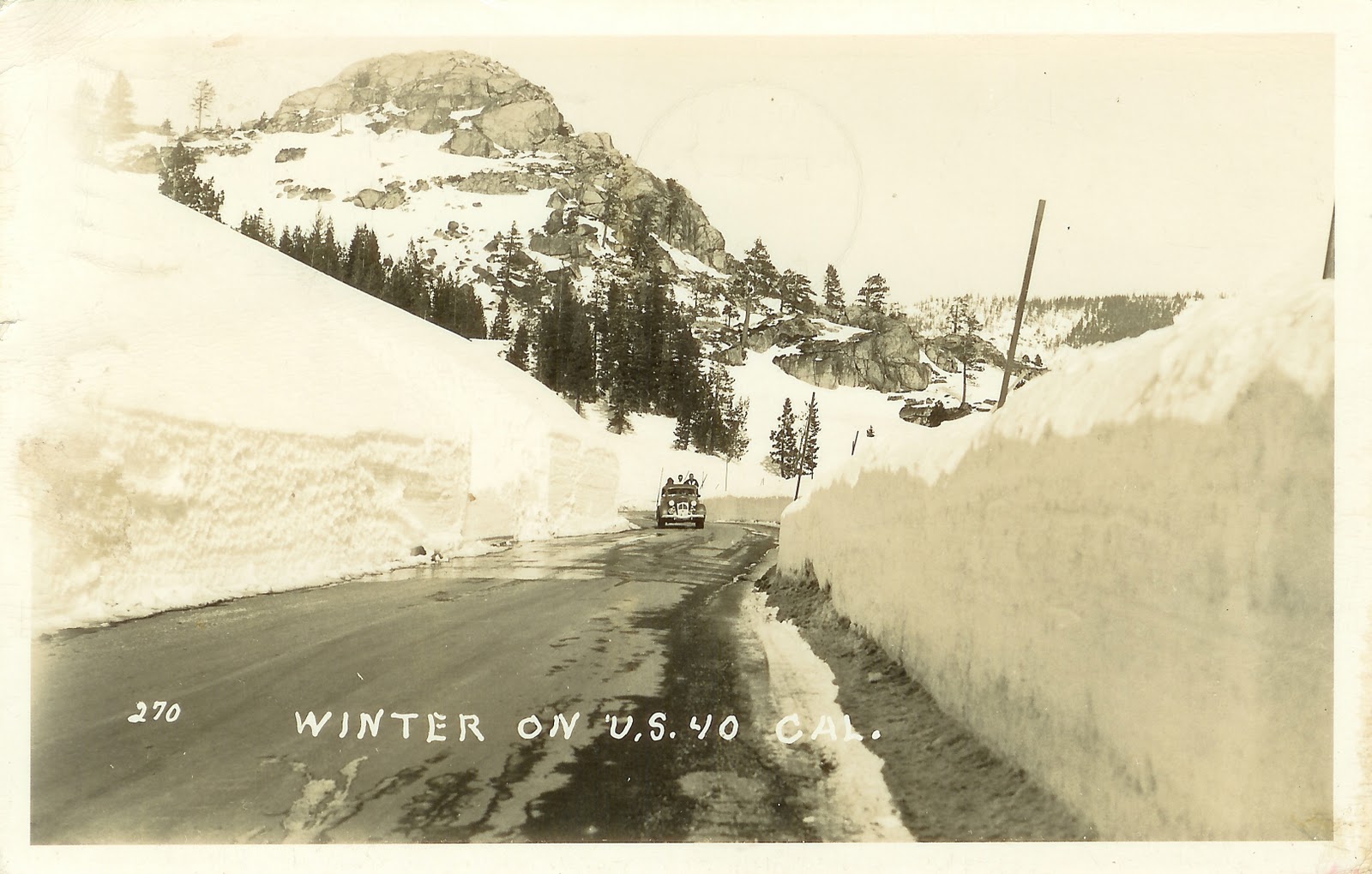 Writerquake: Old Postcard Wednesday--Winter on U.S. 40, California