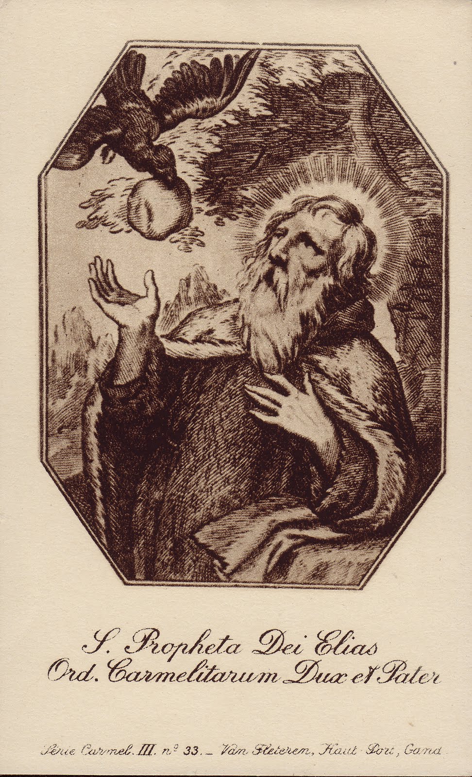 Holy Card Heaven: St. Elijah: Carmelite Solemnity - July 20