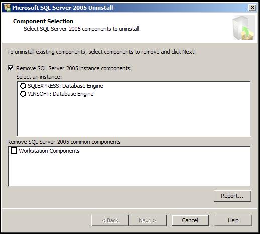 Vinsoft Technologies Uninstall And Remove Multiple Database Instances Of Microsoft Sql Server 2005