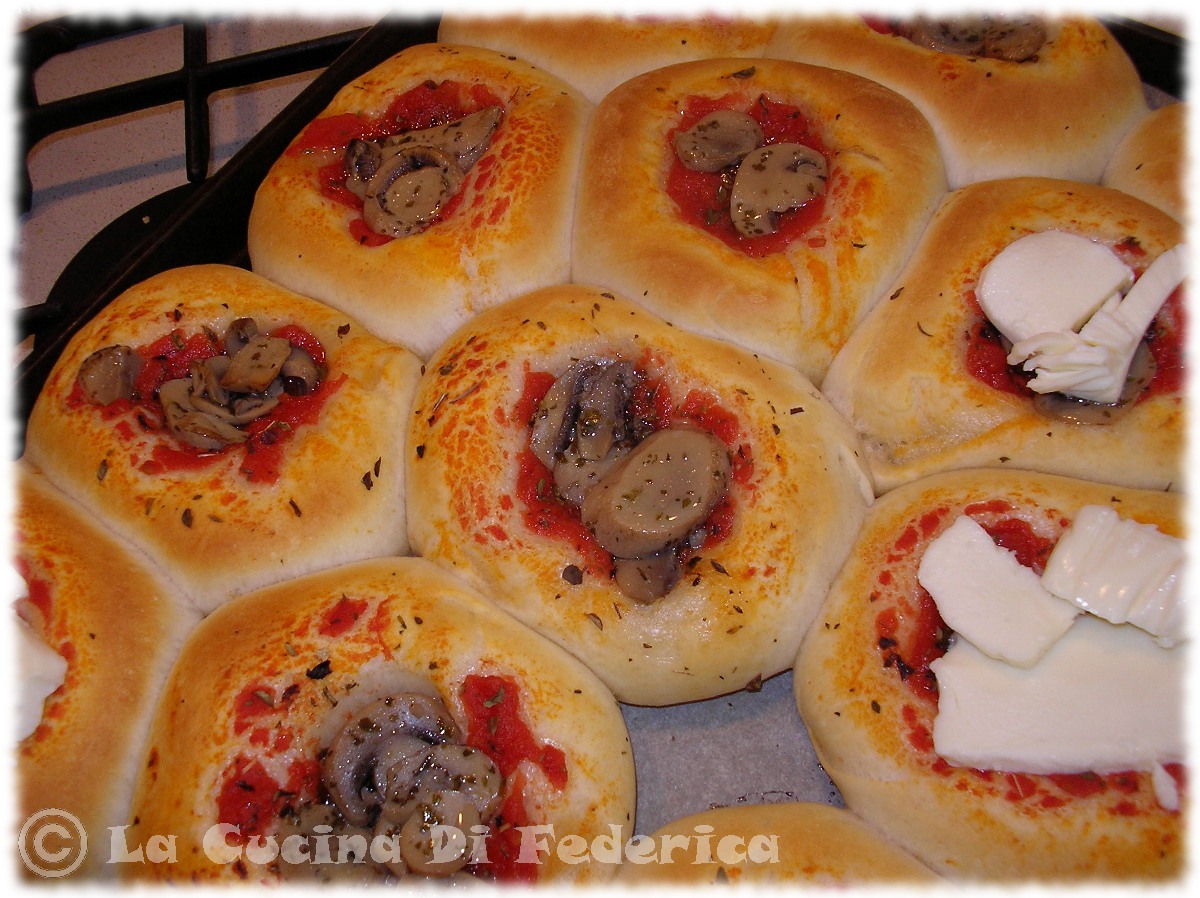 Pizzette con funghetti trifolati