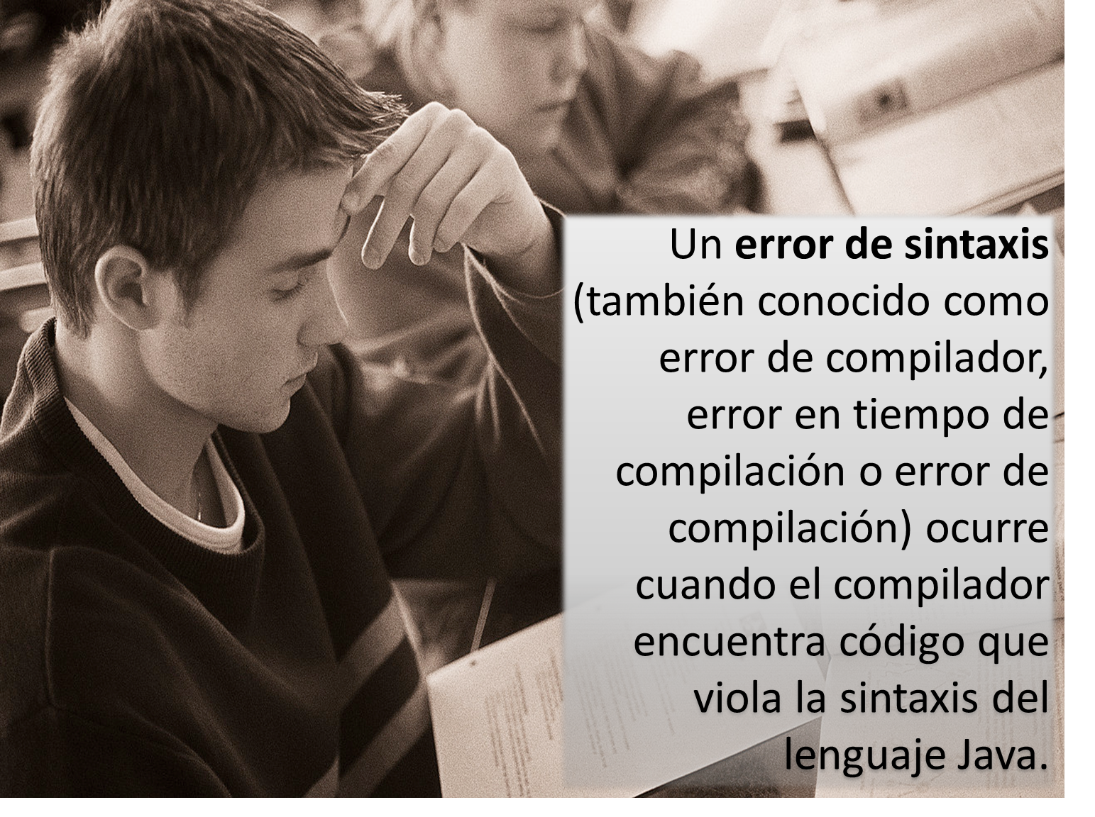 Error de sintaxis. ~ ProfesorJava