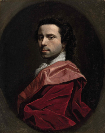 Allan Ramsay in a self-portrait, wearing a velvet and silk banyan ...