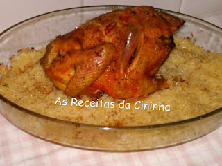 As Receitas da Cininha: FRANGO CORADO COM ARROZ DE FORNO