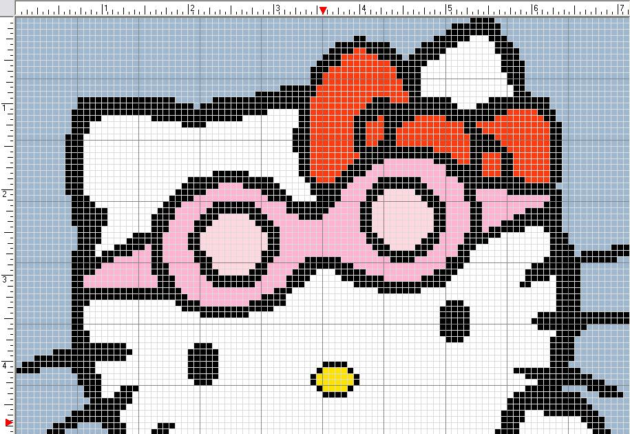 ♥ Korsstygns-Arkivet ♥: HELLO KITTY FREE CROSS STITCH PATTERN