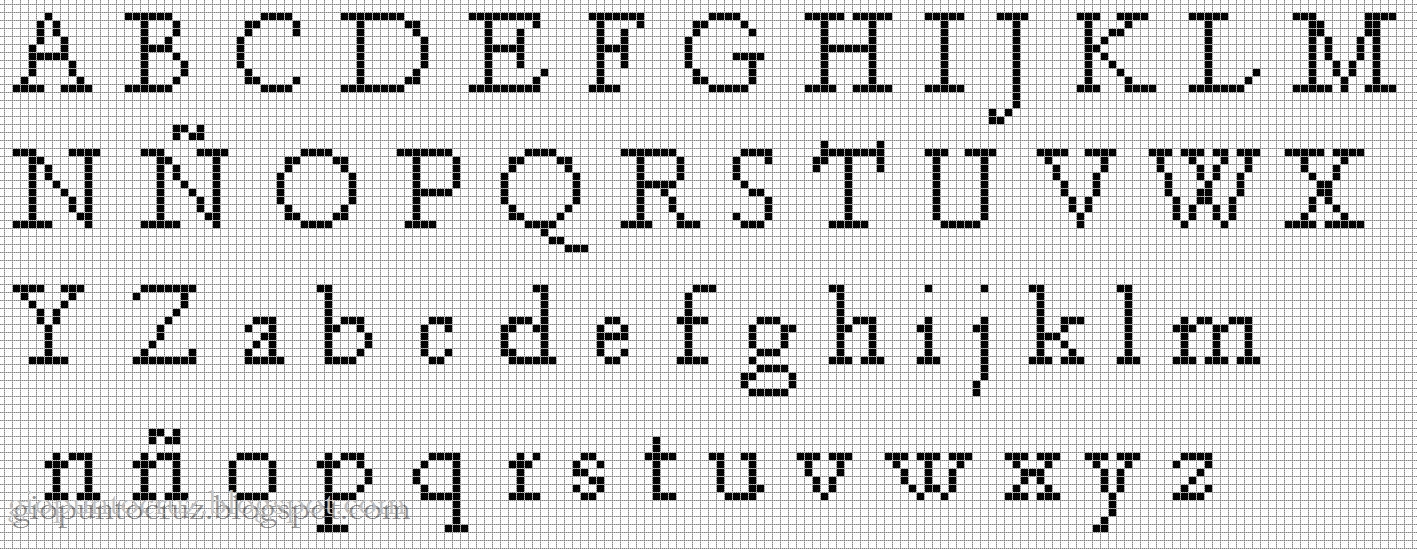 ♥ Korsstygns-Arkivet ♥: ALFABETET ENKLA MÖNSTER-KORSSTYGN