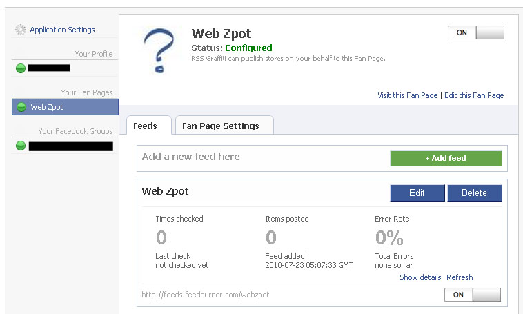 How to Setup RSS Graffiti on Facebook Fan Page for Publish Feed Updates ...