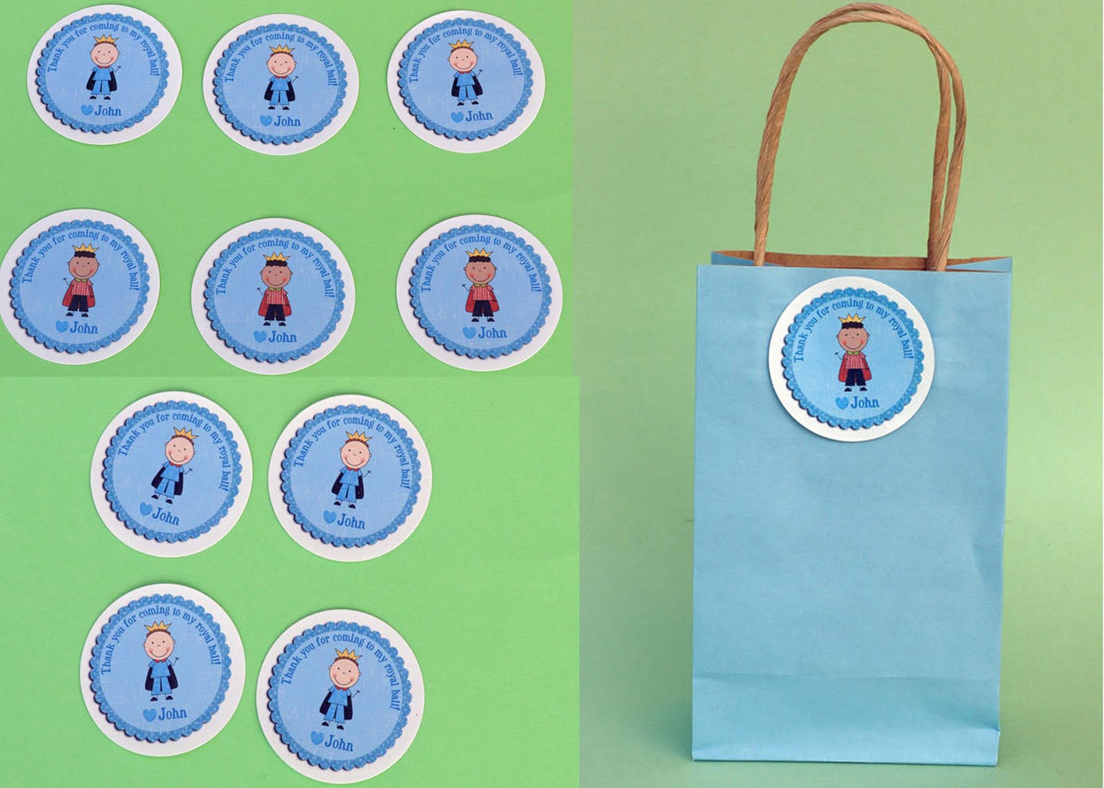 HandyWork: Fairy Tale Prince Party Decor - Goodie Bag Tag Stickers