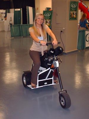 Single rider electric golf cart that golfers can also use as an ...