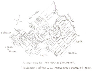 coronel segui, pasado y presente: Plano Partido de Chacabuco en 1864