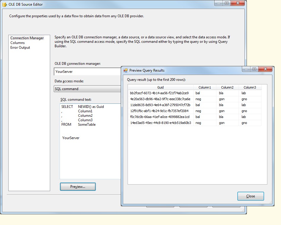 Microsoft Sql Server Integration Services Create A Guid Column In Ssis