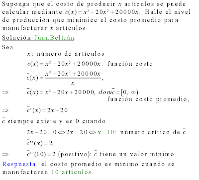 Cálculo21: Minimizar la funcion de costo promedio