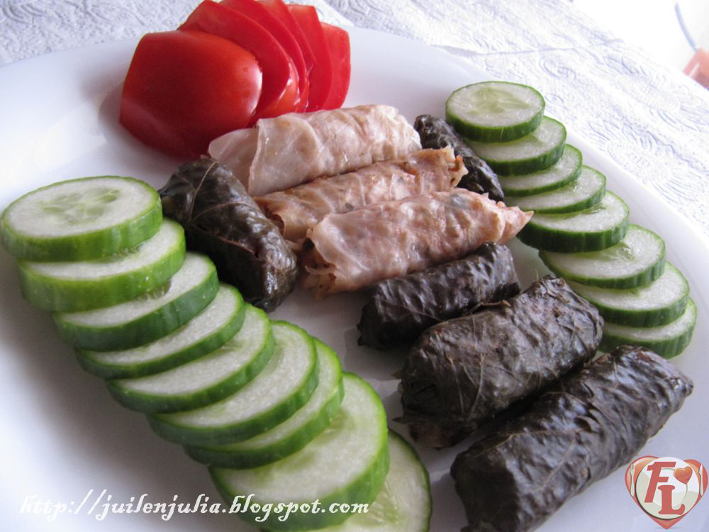 Egyptian "Mahshy" (Stuffed Grape Leaves & Cabbage)