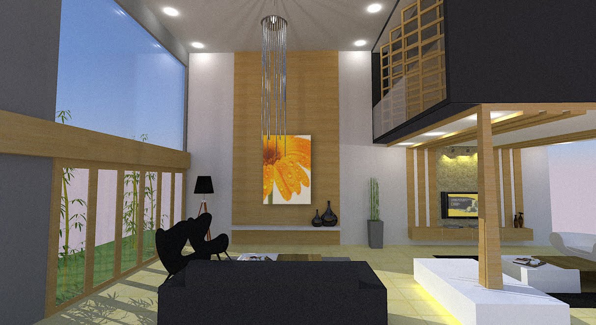 J. Studio Works: Double Volume Living Room