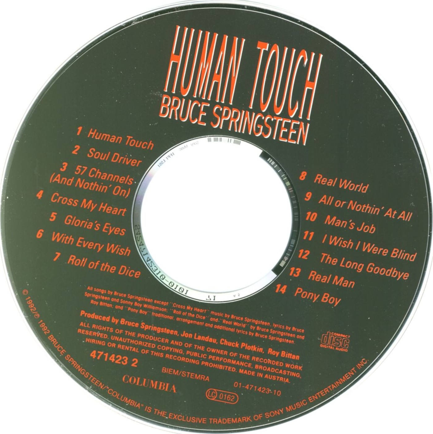 Musicotherapia: Bruce Springsteen - Human Touch (1992)