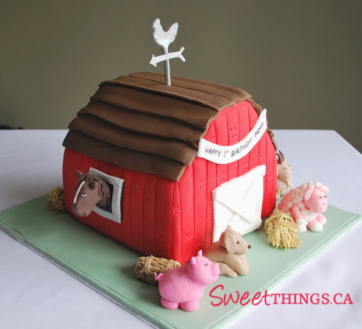 SweetThings: 1st Birthday: Red Barn Cake
