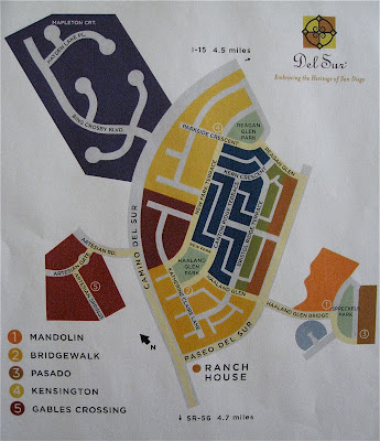Map of Del Sur - One of Rancho Bernardo's Newest Home Developments