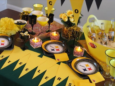 Easy Super Bowl Party Ideas - Steelers Theme Party - Oh My Creative