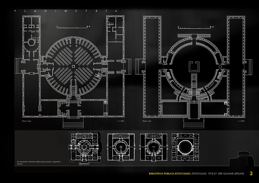 Arqbibliotecas: BIBLIOTECA PÚBLICA DE ESTOCOLMO, Estocolmo (Suecia), 1920 - Erik Gunnar Asplund