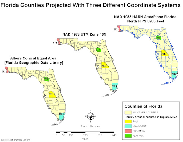 Pam's GIS Maps: Week 4: Projections of Florida