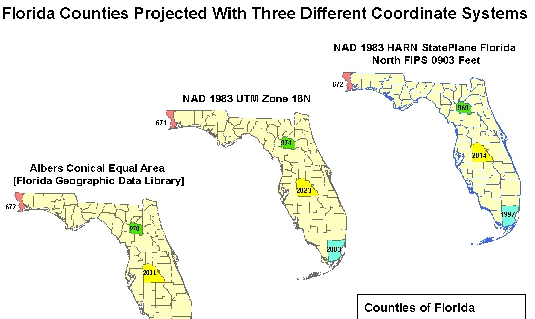 Pam's GIS Maps: Week 4: Projections of Florida
