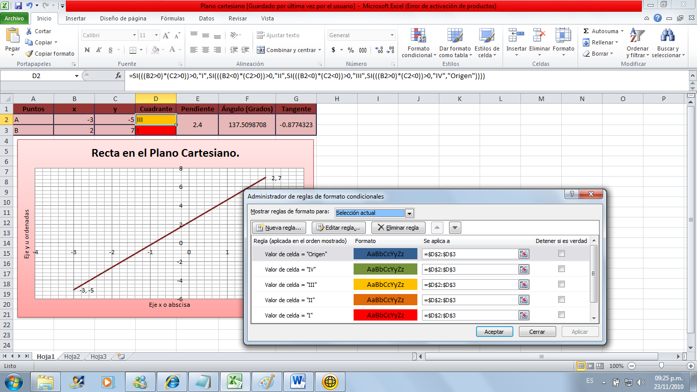 JUDITH TICS: Plano Cartesiano en Excel.