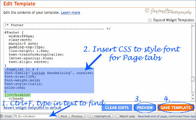 Jacq's Blogger Tips: Change font style/size of Pages Tabs in Blogger blogs