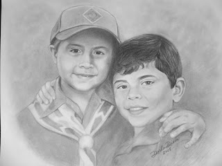 Drawing Board: Pencil Portrait of Two Brothers