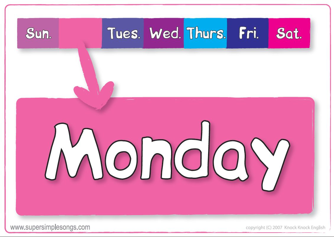 Bienvenido a tu primer blog para aprender inglés: 6ª LECCIÓN: DAYS OF ...