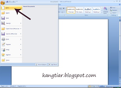 Tugas TIK SMPN 15 Bandung: Cara membuat dokumen baru pada Microsoft Word