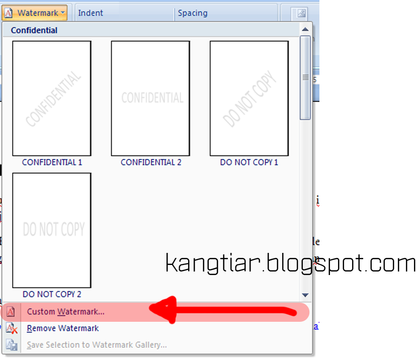 Kang Tiar: Cara Memberi Background pada Dokumen Microsoft Word 2007