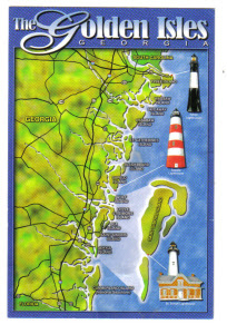 Rebecca's Postcard Collection: The Golden Isles Georgia Map