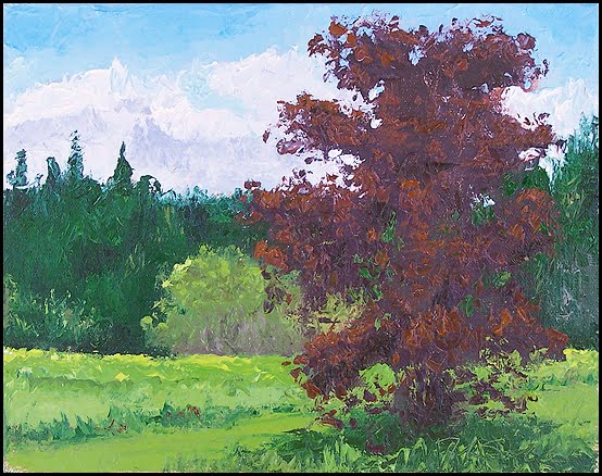 Rainbarrow Studio: Red Maple Tree (oil on canvas, 2010)