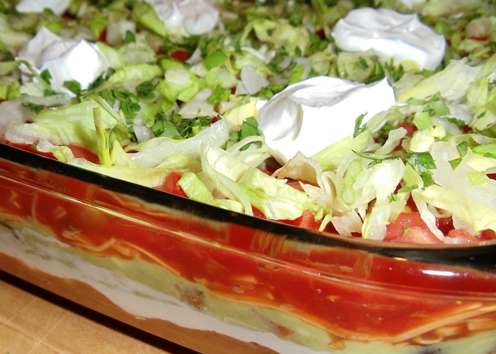 Sandra's Alaska Recipes: SANDRA'S ELEGANT EIGHT-LAYER NACHO DIP