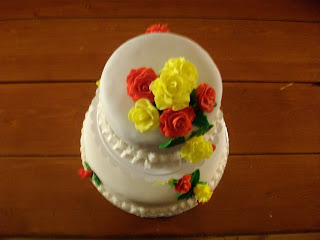 CAKES BY SHAMEKA: Wedding Cake: Red & Yellow Roses
