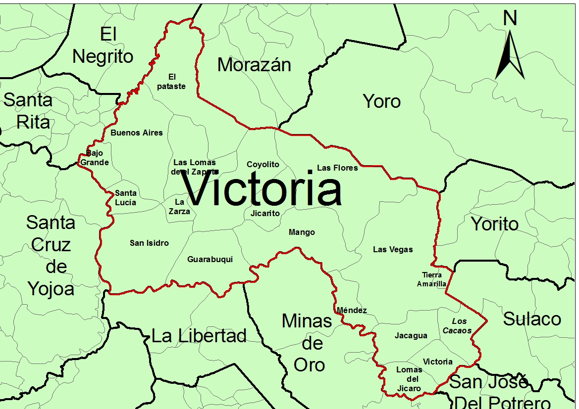 VICTORIA,YORO, HONDURAS.: MAPA DE VICTORIA, YORO