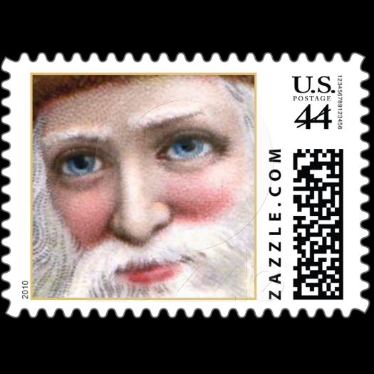 Imagina on Zazzle: Vintage Santa Claus Christmas Postage Stamps Small