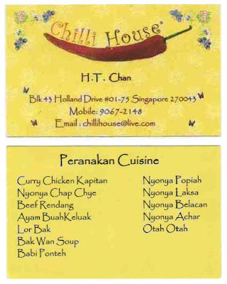 Welcome: Chilli House ~ Peranakan Cuisine