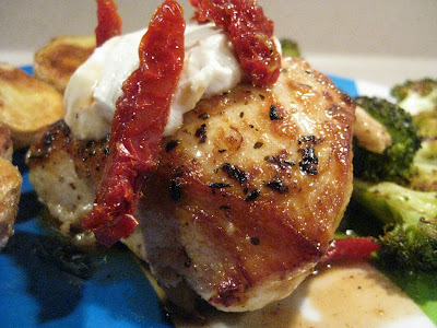 Andrea The Kitchen Witch: Chicken with Chevre, sun dried tomatoes and lemon