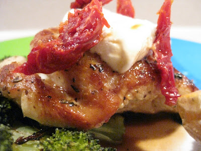 Andrea The Kitchen Witch: Chicken with Chevre, sun dried tomatoes and lemon