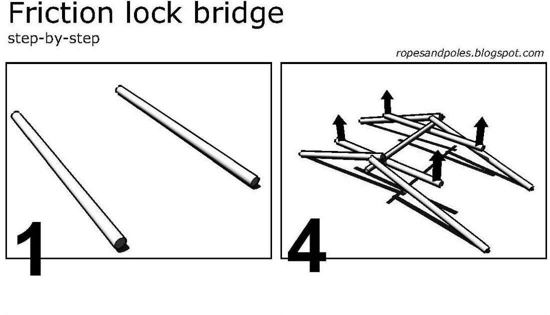 Ropes and Poles: Simple Friction Lock 'Bridge' - Instructions