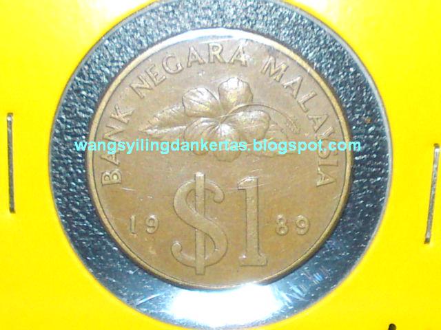 Wang Syiling & Kertas: Syiling Malaysia RM1 Tahun 1989